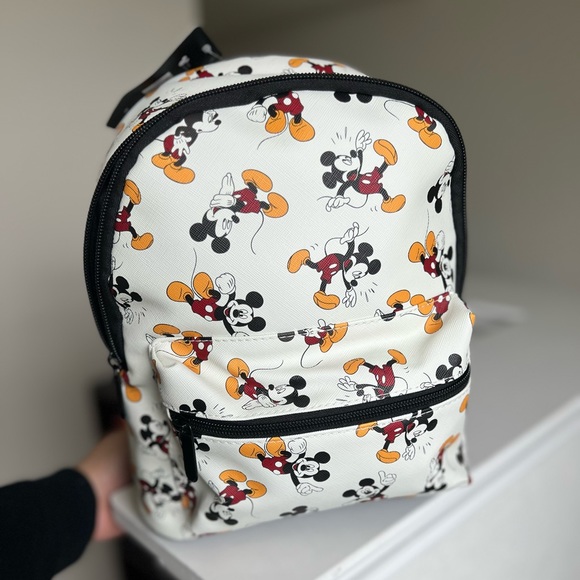 Disney | Bags | Disney Mickey Mouse Mini Faux Leather White Backpack ...